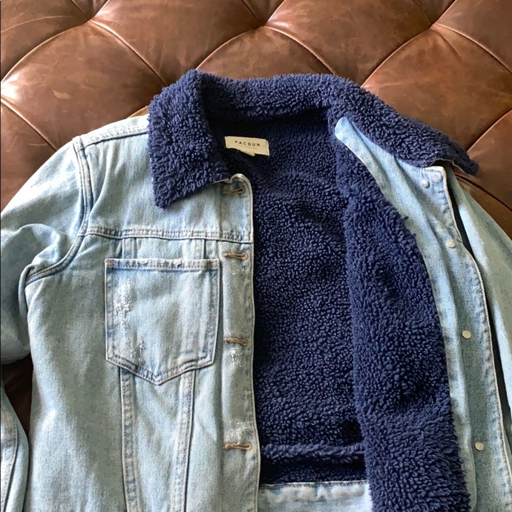 Sherpa Lined Denim Jacket From Pacsun - Gem